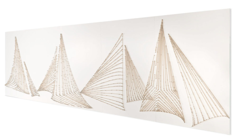 abstracted sail string art | large scale | Ink + Indigo