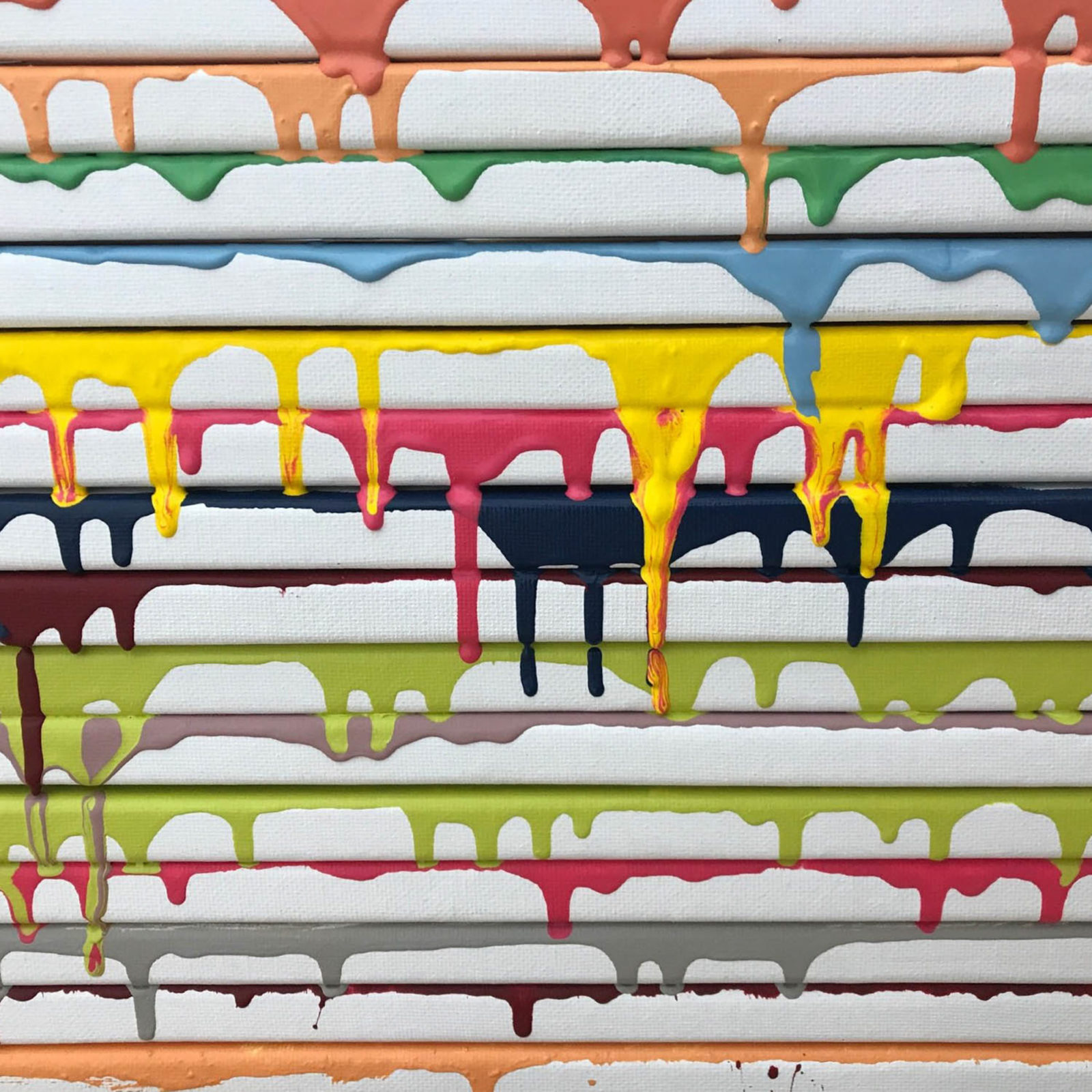 Stacked Canvas Mixed Media Installation | Ink + Indigo