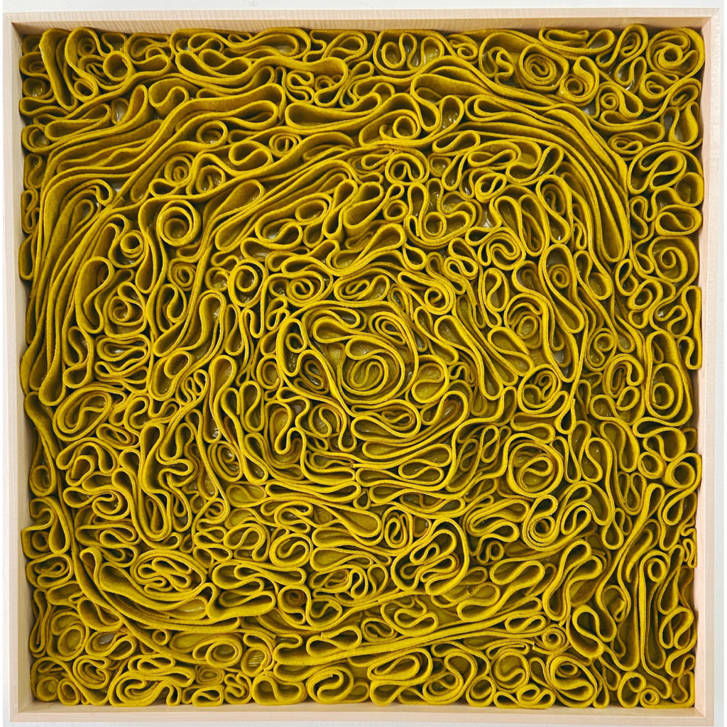 Textile Works – Wool Felt Dimensional Art in Maple Wood Shadowbox Frame ...